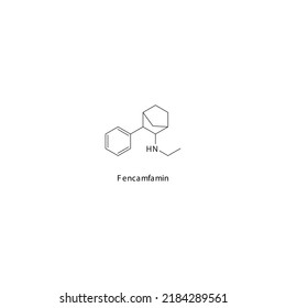 Fencamfamin Molecule Flat Skeletal Structure Psychostimulant Stock ...