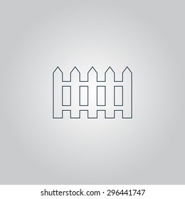 Fence Icon White Outline Simple Pictogram Stock Illustration 531206644