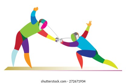 Two Fencers Simultaneously Attack Each Other 库存插图 272673329 | Shutterstock