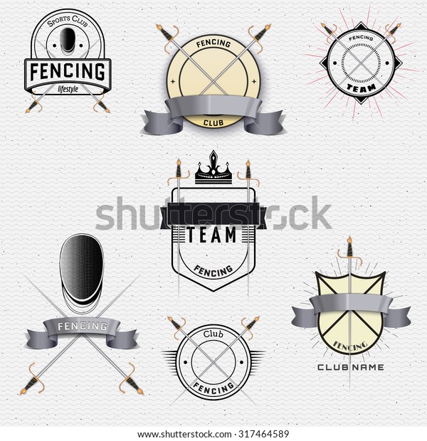 Fencing Badges Logos Labels Can Be Stock Vector (Royalty Free ...