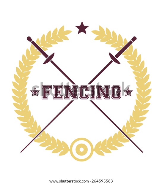 Fencing Emblem Crossed Foils Vector Illustration 스톡 벡터(로열티 프리 ...