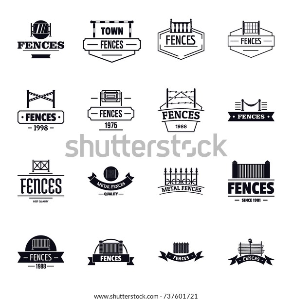 Fencing Logo Icons Set Simple Illustration Stock Vector (Royalty Free ...