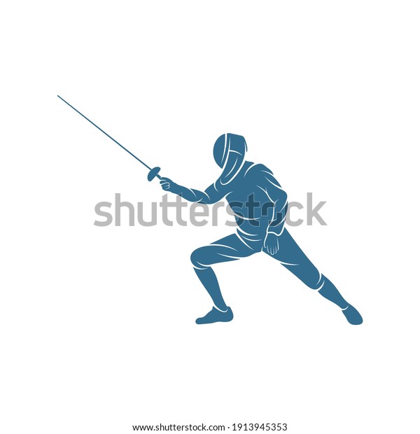Fencing Sport Player Design Vector Illustration Stock Vector (Royalty ...