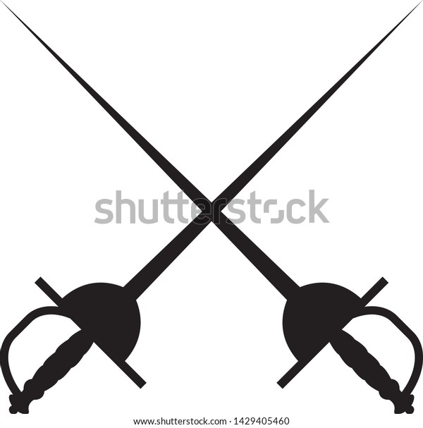 Fencing Sword Silhouette Vector Illustration: เวกเตอร์สต็อก (ปลอดค่า ...