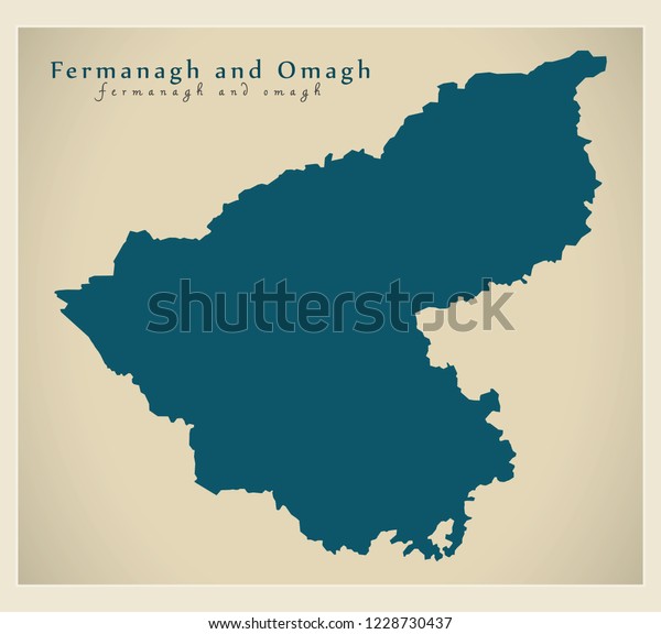 Fermanagh Omagh District Map Northern Ireland Stock Vector (Royalty ...