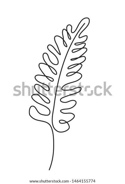 Fern Leaf Line Drawing Art Continuous Stock Vector (Royalty Free ...