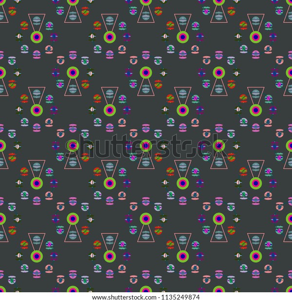 Ferris Wheel Color Seamless Pattern Stock Vector (Royalty Free ...