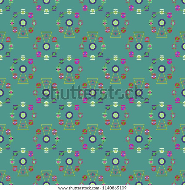 Ferris Wheel Color Seamless Pattern Stock Vector (Royalty Free ...