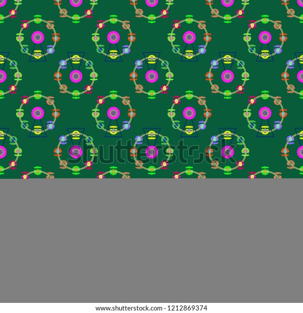 Ferris Wheel Color Seamless Pattern Stock Vector (Royalty Free ...