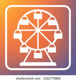 Ferris Wheel Sign Vector White Icon Stock Vector (Royalty Free ...