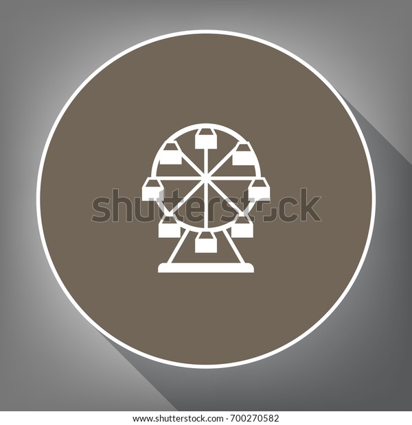 Ferris Wheel Sign Vector White Icon Stock Vector (Royalty Free ...