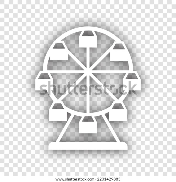 Ferris Wheel Sign White Icon Dropped Stock Vector (Royalty Free ...