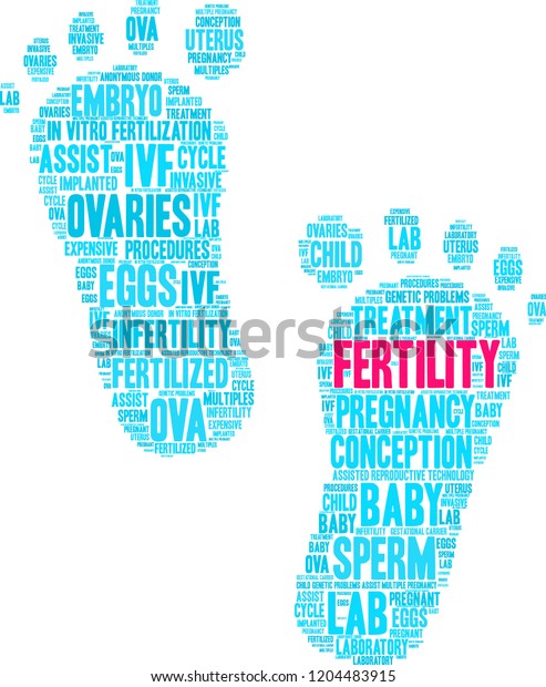 Fertility Word Cloud On White Background: vector de stock (libre de ...