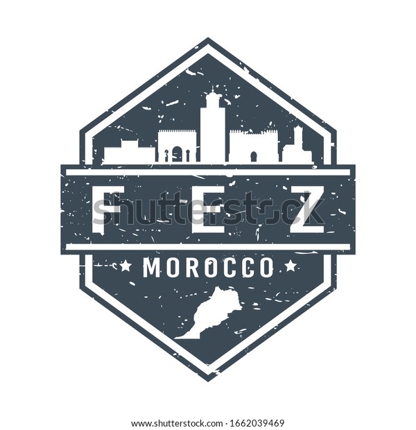 Fes Morocco Travel Stamp Icon Skyline Stock Vector (Royalty Free ...