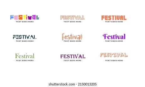 Festival Logo Set Vector Text Styles Stock Vector (Royalty Free ...