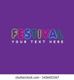 Festival Word Concept Colored Textvector Illustration Stock Vector ...