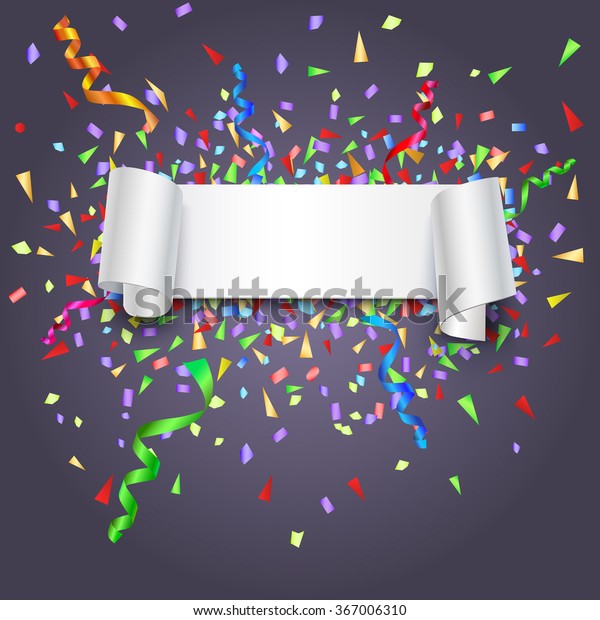 Festive Background Banner Confetti Editable Vector Stock Vector ...