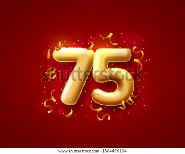 Festive Ceremony Balloons 75th Numbers Balloons Stock Vector (Royalty ...