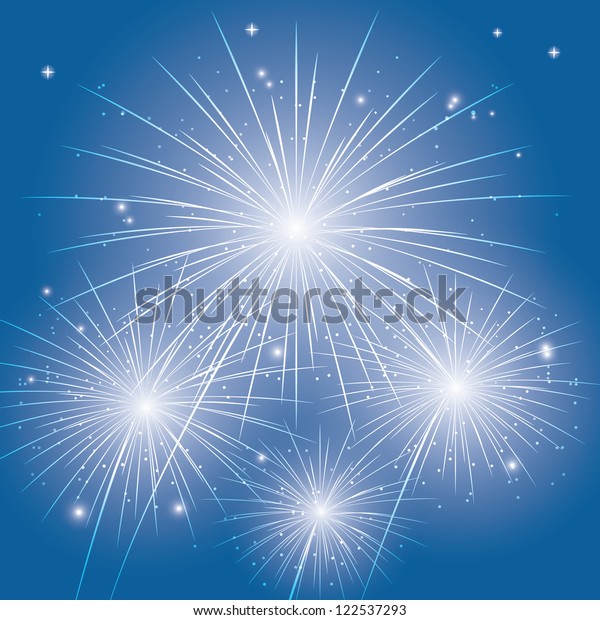 Festive Fireworks Blue Sky Background Eps10 Stock Vector (Royalty Free ...