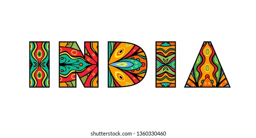 Festive India Ornate Title Creative Lettering Stock Vector (Royalty ...