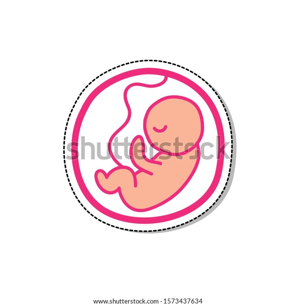 Fetus Doodle Sticker Icon Vector Illustration Stock Vector (Royalty ...