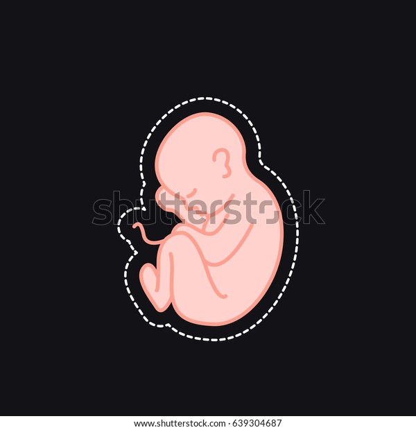 Fetus Icon Vector Illustration Sticker Stock Vector (Royalty Free ...