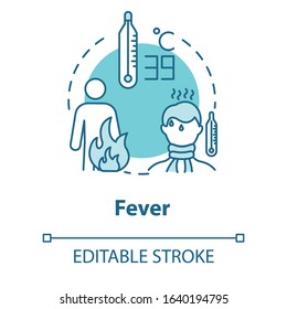 Fever Concept Icon Thermometer Check Inflammation Stock Vector (Royalty ...