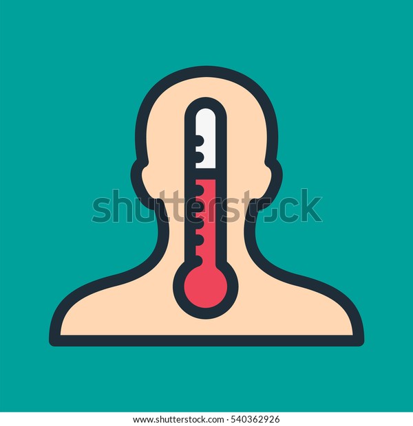 Fever High Temperature Minimal Color Flat Stock Vector (Royalty Free ...