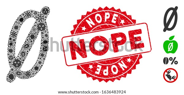 Fever Mosaic Nope Icon Round Rubber Stock Vector (Royalty Free) 1636483924