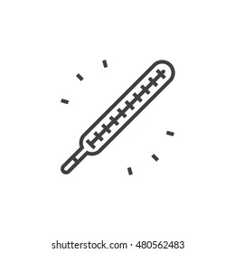 Fever Thermometer Line Icon Outline Vector Stock Vector (Royalty Free ...