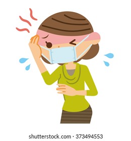 Fever Woman Stock Vector (Royalty Free) 373494553 | Shutterstock