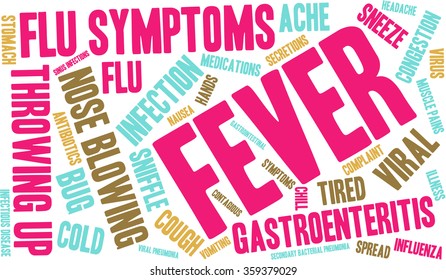 Fever Word Cloud On White Background Stock Vector (Royalty Free ...