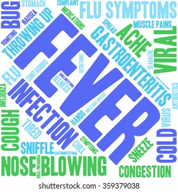 Fever Word Cloud On White Background Stock Vector (Royalty Free ...