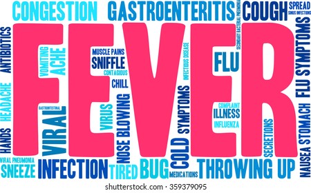 Fever Word Cloud On White Background Stock Vector (Royalty Free ...
