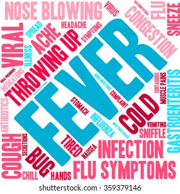 Fever Word Cloud On White Background Stock Vector (Royalty Free ...