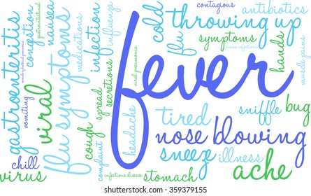 Fever Word Cloud On White Background Stock Vector (Royalty Free ...