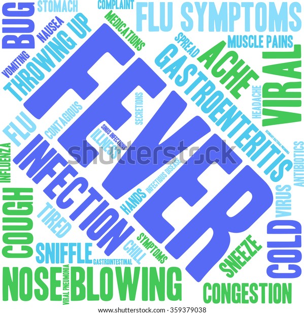 Fever Word Cloud On White Background Stock Vector (Royalty Free ...