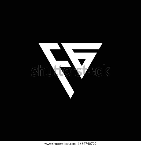 Fg Logo Letter Monogram With Triangle Shape Design Template Isolated On Black Background