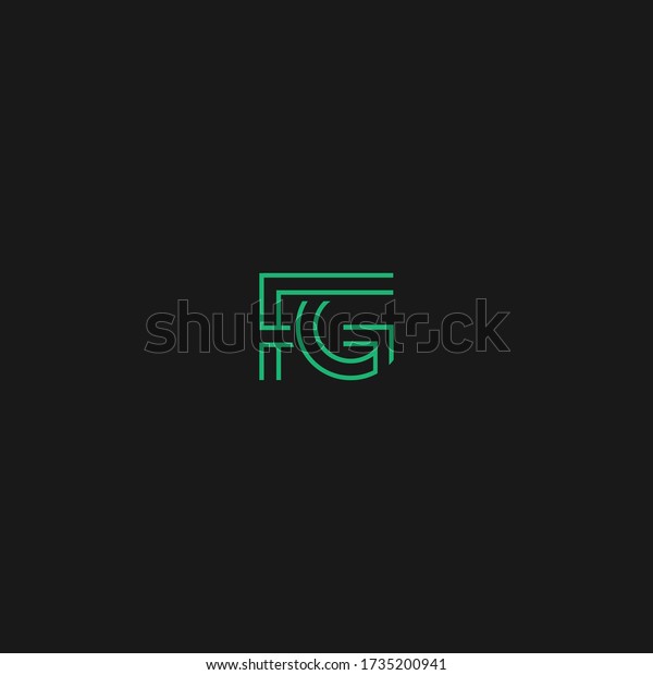 Fg Typographic Logo Unique Font Stock Vector (Royalty Free) 1735200941