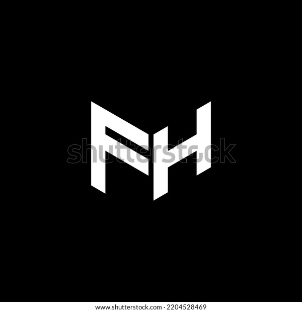 Fh Letter Logo Design Black Background Stock Vector (Royalty Free ...
