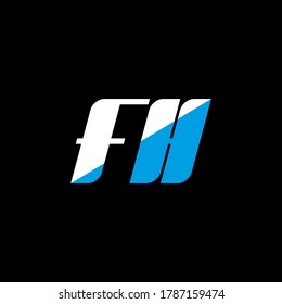 Fh Letter Logo Design On Black Stock Vector (Royalty Free) 1787159474 ...