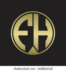 Fh Logo Monogram Circle Piece Ribbon Stock Vector (Royalty Free ...