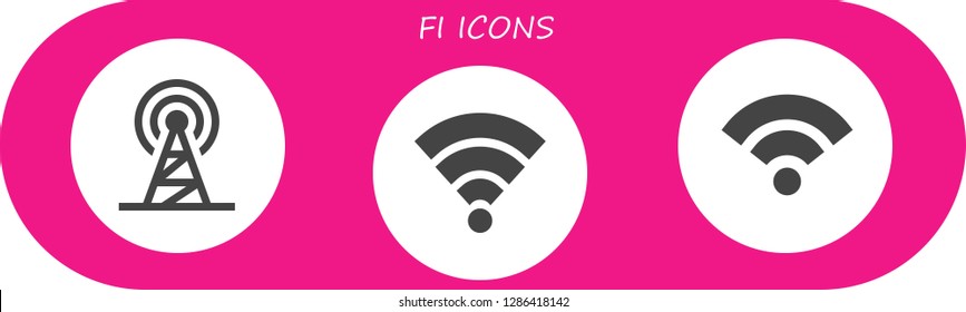 Fi Icon Set 3 Filled Fi Stock Vector (Royalty Free) 1286418142 ...