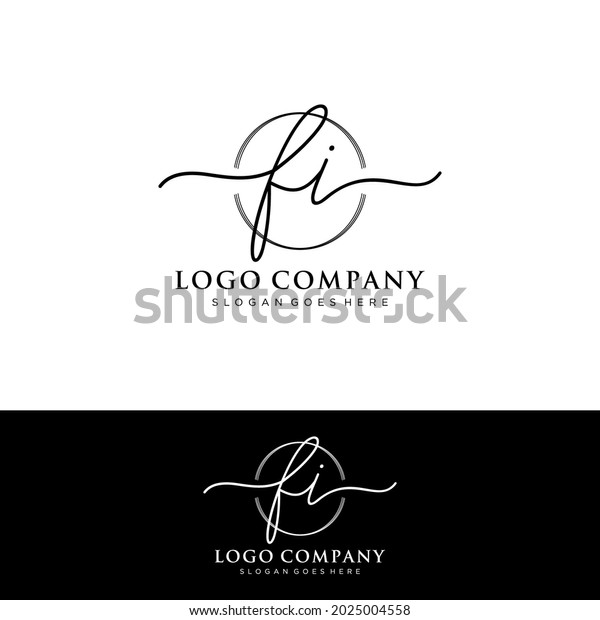 Fi Initial Letters Handwriting Signature Logo Stock Vector (Royalty ...