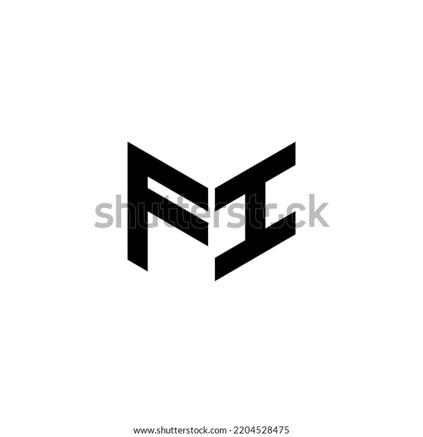Fi Letter Logo Design White Background Stock Vector (Royalty Free ...