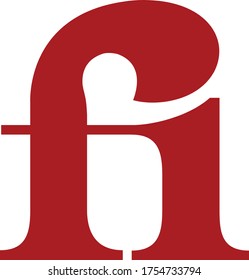 Fi Simple Letters Typography Symbol Monogram Stock Vector (Royalty Free ...