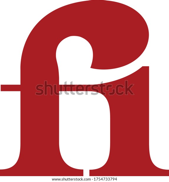 Fi Simple Letters Typography Symbol Monogram Stock Vector (Royalty Free ...
