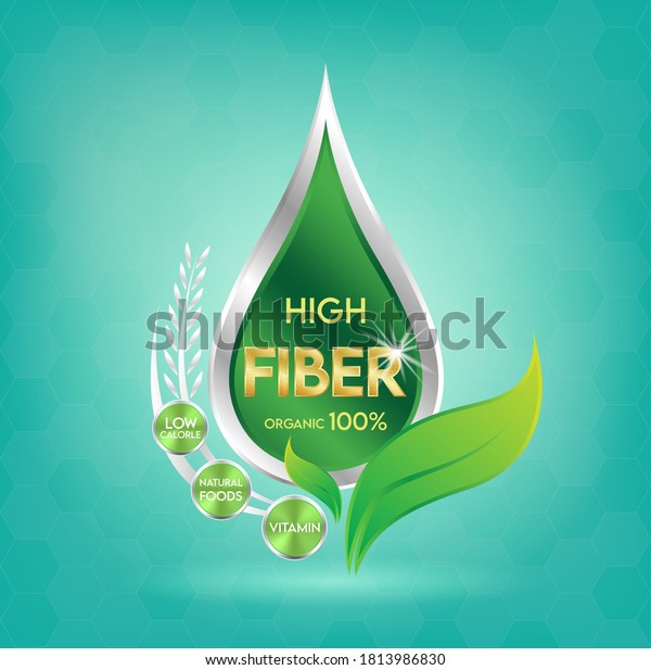 Fiber Food Concept Label Golden Letters 库存矢量图（免版税）1813986830 | Shutterstock