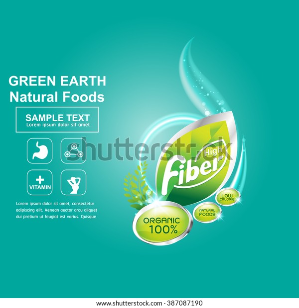 Fiber in Foods Concept Label Vector