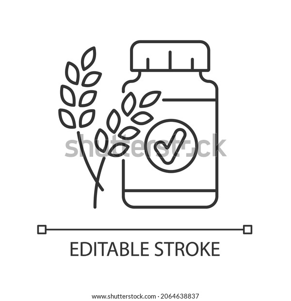 Fiber Linear Icon Healthy Digestion Supplements Stock Vector (Royalty ...